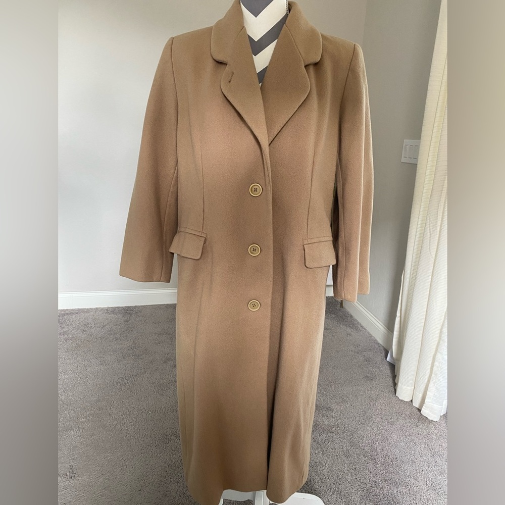 Anne Klein 100% Wool Camel Coat Petite Bust 41" Harm … - Gem
